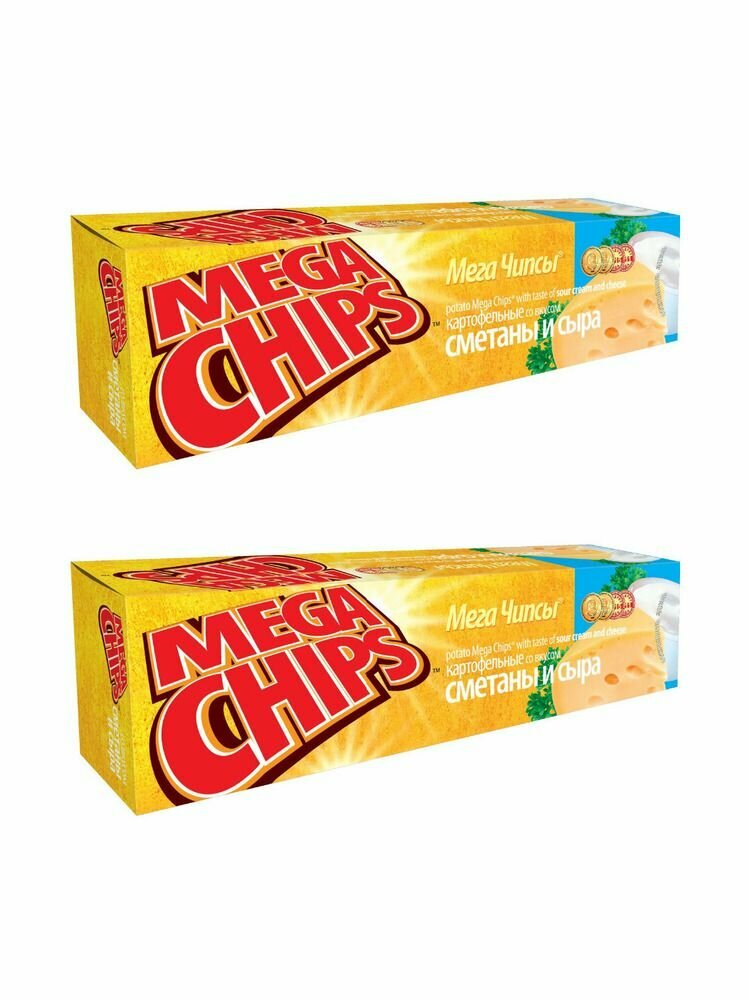 Mega Chips Чипсы-пластины картофельные с норвежским сыром, 100 г, 2 шт