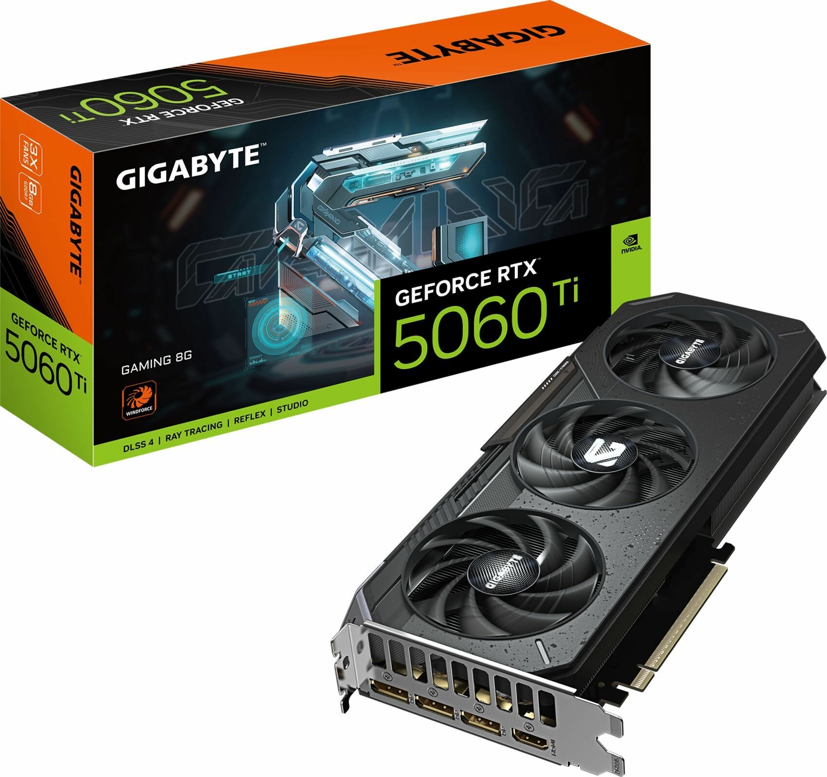 Видеокарта Gigabyte GeForce RTX 5060 Ti Gaming, NVIDIA RTX 5060 Ti, 8 ГБ GDDR7