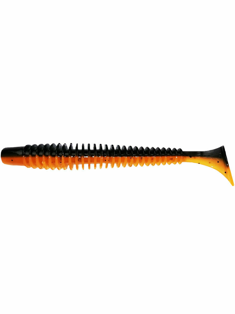 Виброхвост SANSAN VIBRO Raketa 100, Col. 28 BLACK ORANGE SABBAT