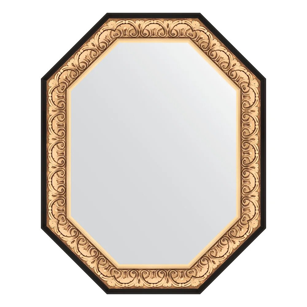Зеркало Evoform Octagon BY 7244 80х100 80 см, в золотой раме, зеркало настенное в ванную