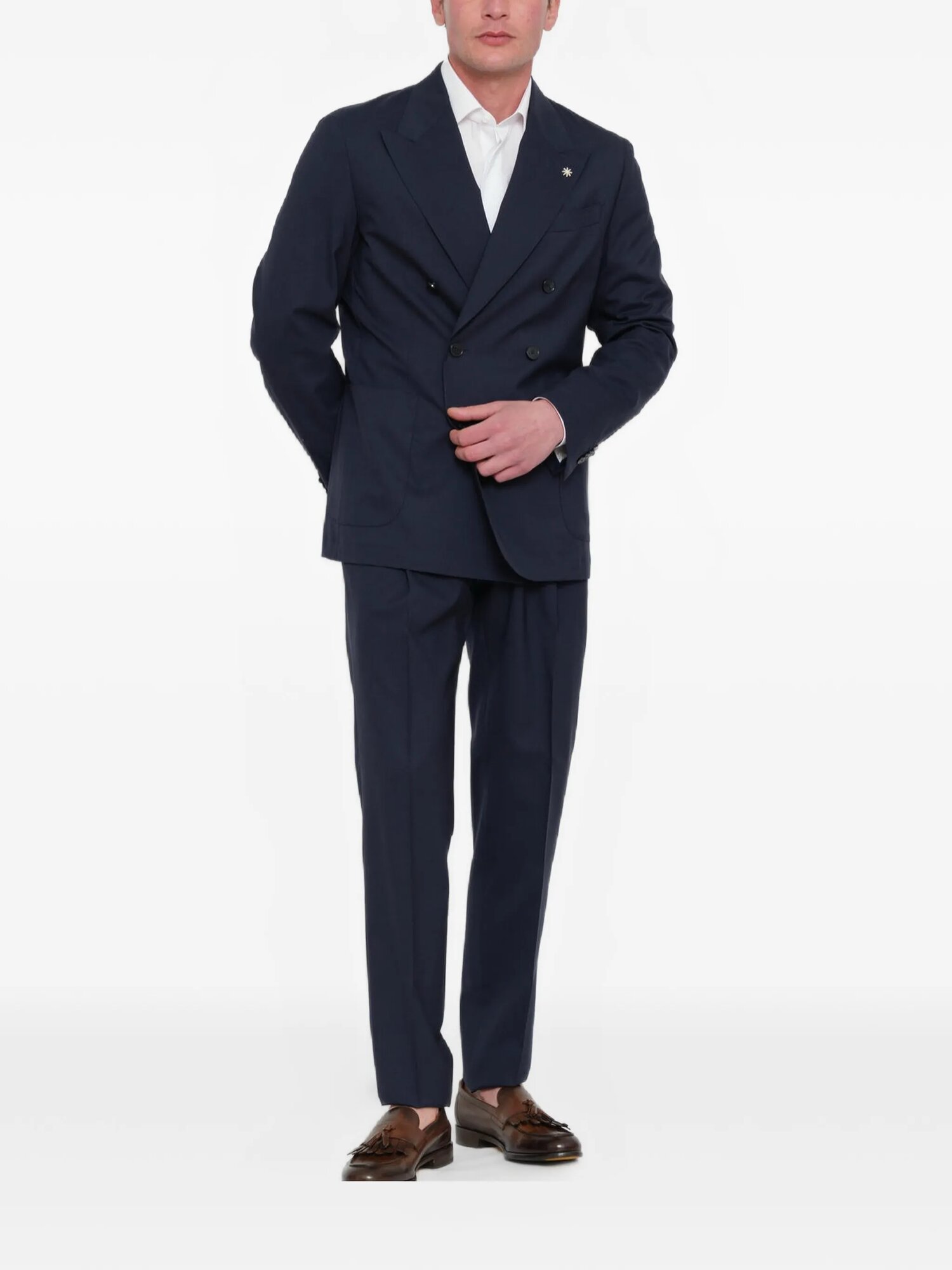 Комбинезон Manuel Ritz Double-breasted peak-lapel suit, размер 50, blue — фото 1