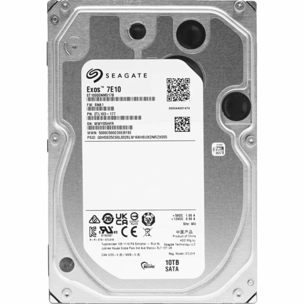 Жесткий диск Seagate Exos SATA 3.5 10Tb 7200rpm 256Mb (ST10000NM017B), 2405946