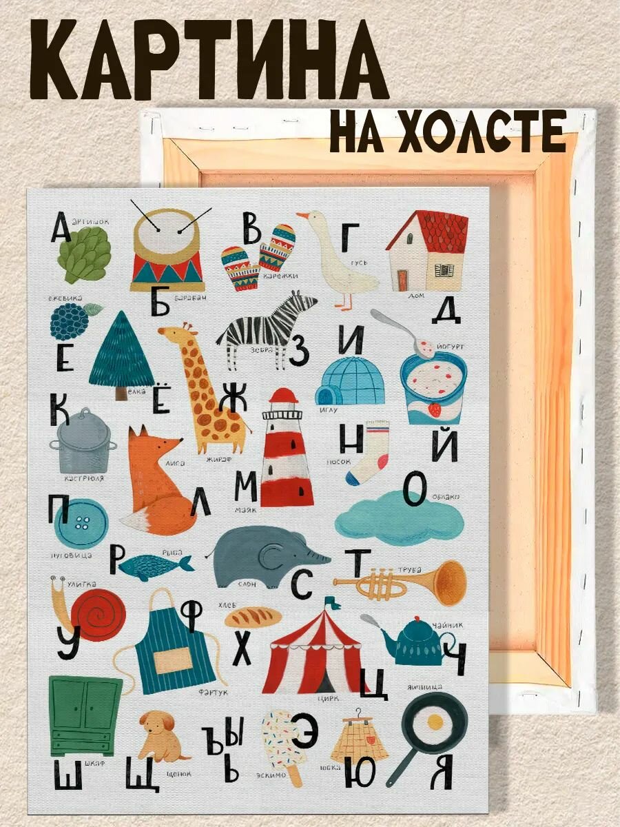 Картина на стену в детскую комнату Алфавит