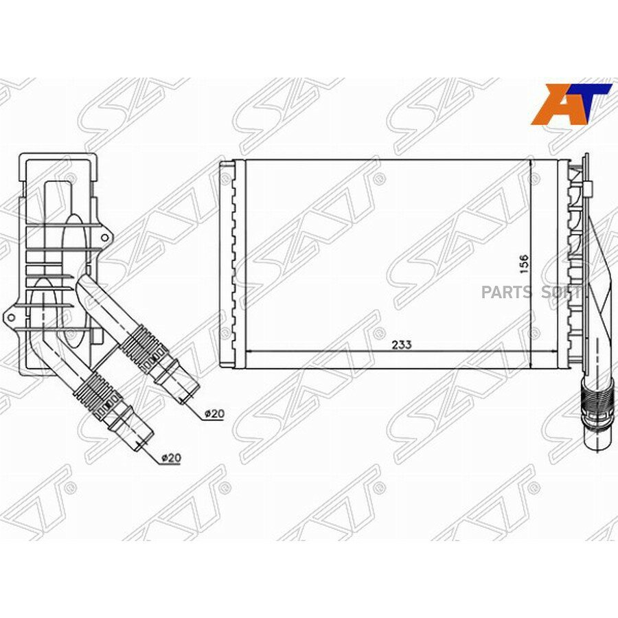 Радиатор отопителя салона Renault Kangoo 97-07 SAT ST-RN82-395-0 | цена за 1 шт