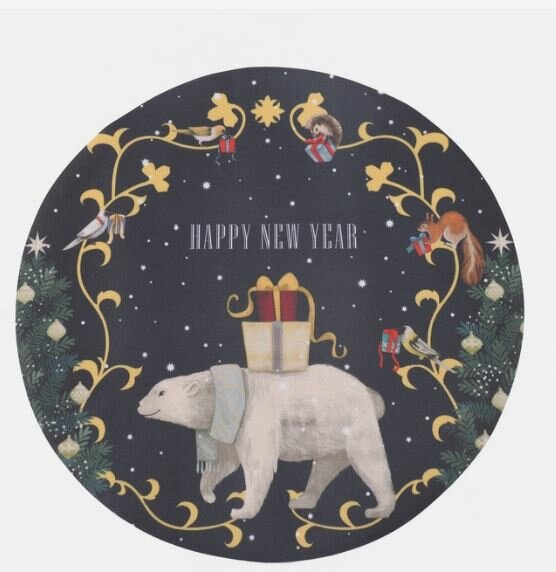 Салфетка этель 10649396 1шт Happy and year диаметр 30 см цвет черный