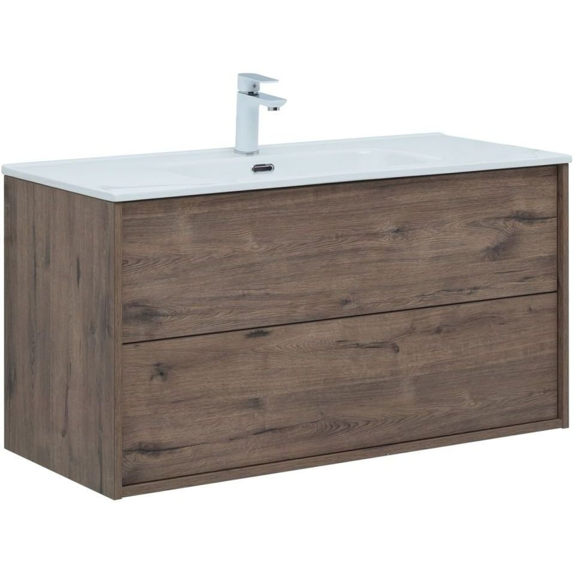 Тумба с раковиной Aquanet (Акванет) Lino 100 (Flat) дуб веллингтон 00287545