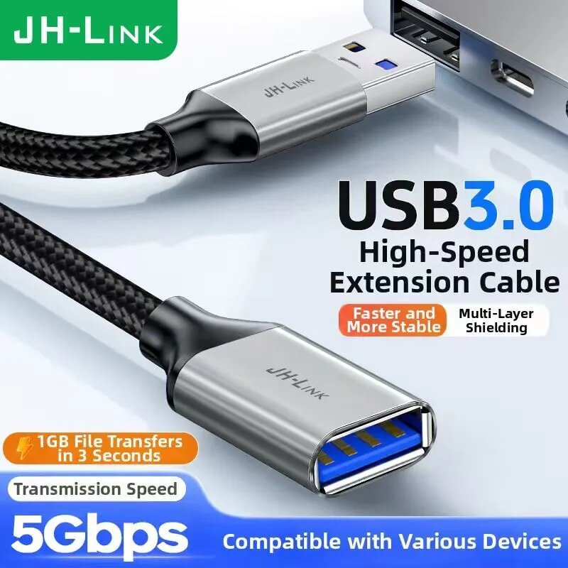 Удлинитель кабеля USB 3.0 Type-A/USB 3.0 Type-A, 3 м, черный