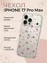 Чехол на Iphone 17 Pro Max , прозрачный , с рисунком красных цветочков .