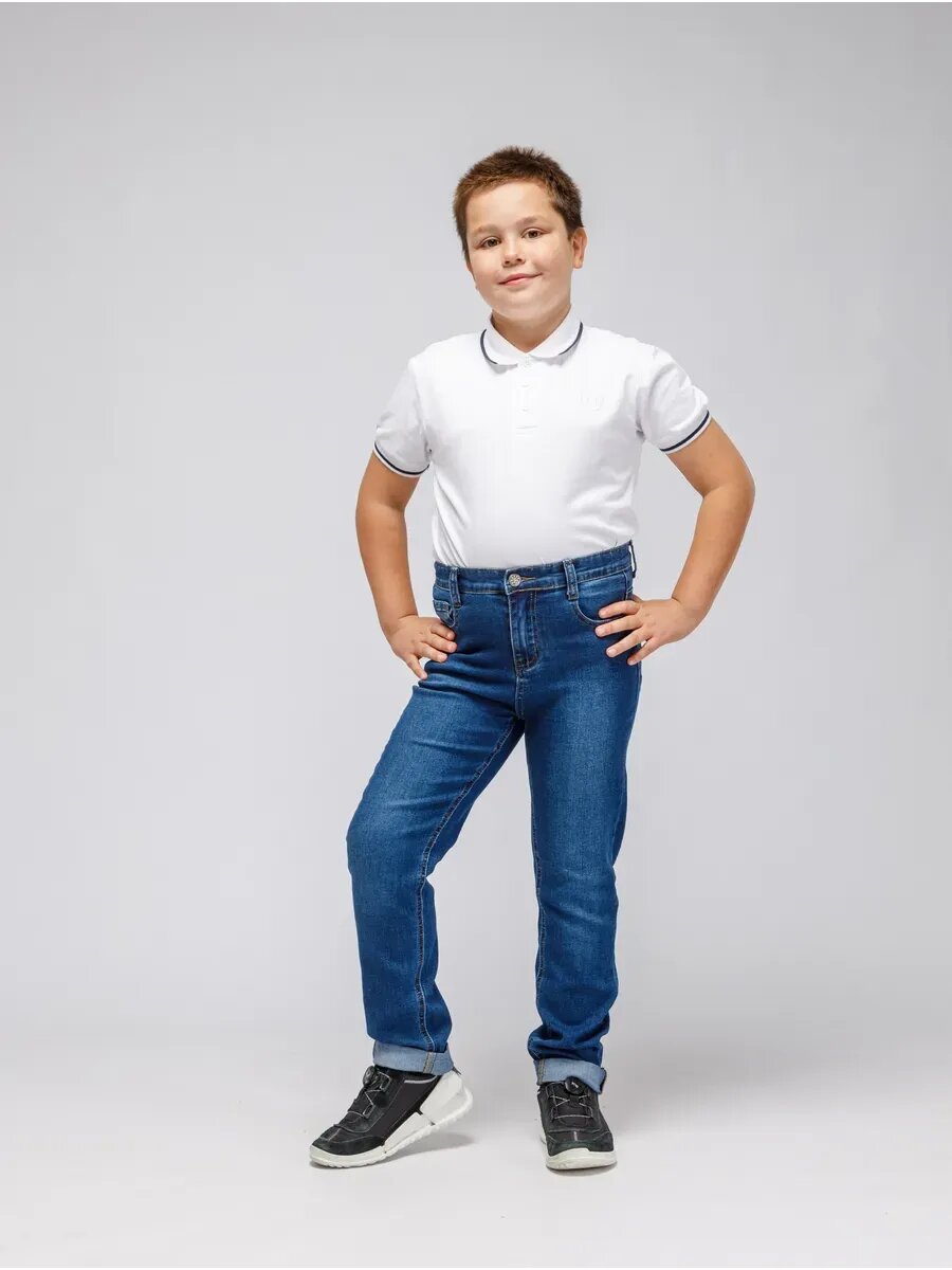 Джинсы Yuke jeans Деним, размер 18/116, синий — фото 1