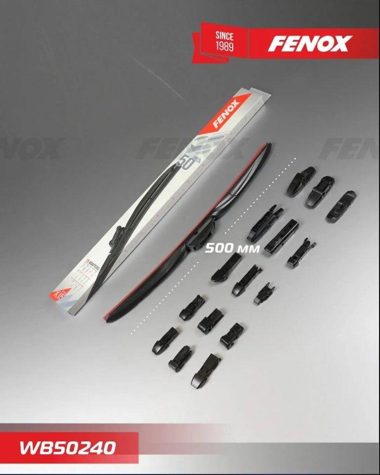 Щетка стеклоочистителя 500 мм гибридная 1 шт FENOX X15 Hybrid Vision WB50240