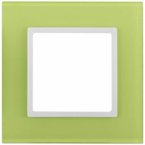 Рамка 1-м 14-5101-26 стекло Elegance лайм+бел. ЭРА Б0034480