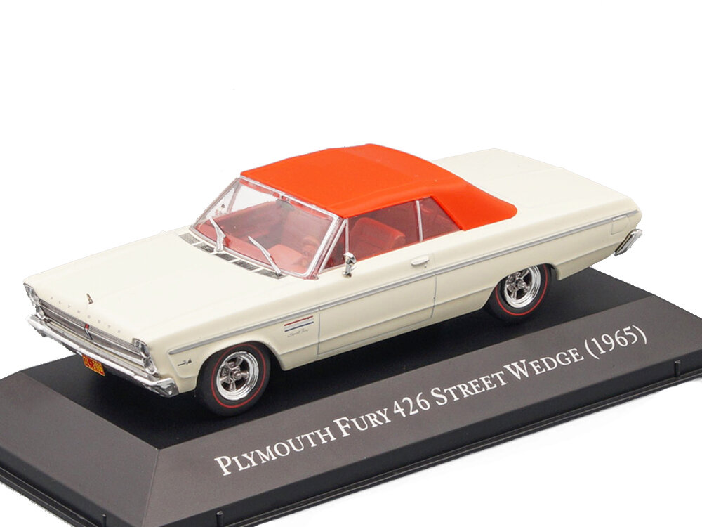 Модель коллекционная ALTAYA Plymouth fury 426 street wedge 1965 белый с красным