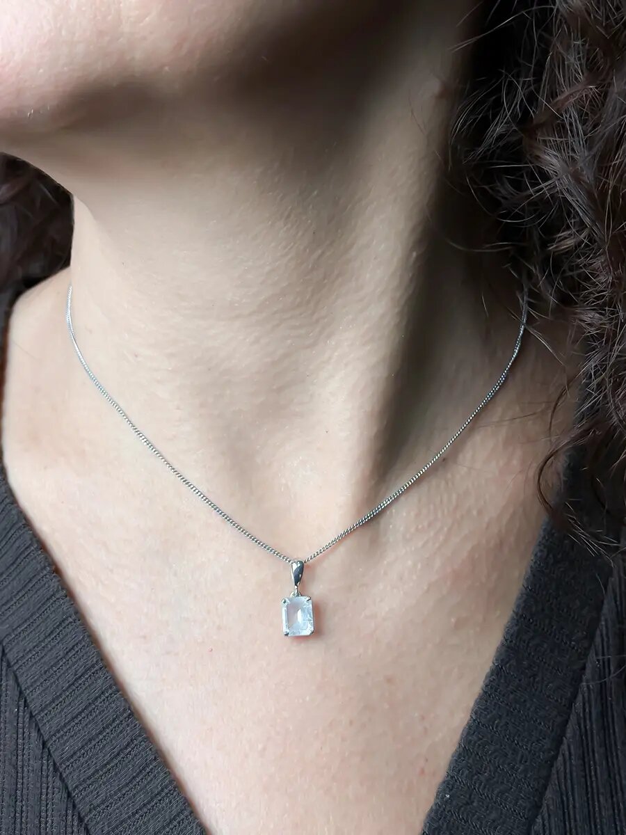 Подвеска, серебро, 925 проба, родирование, фенакит