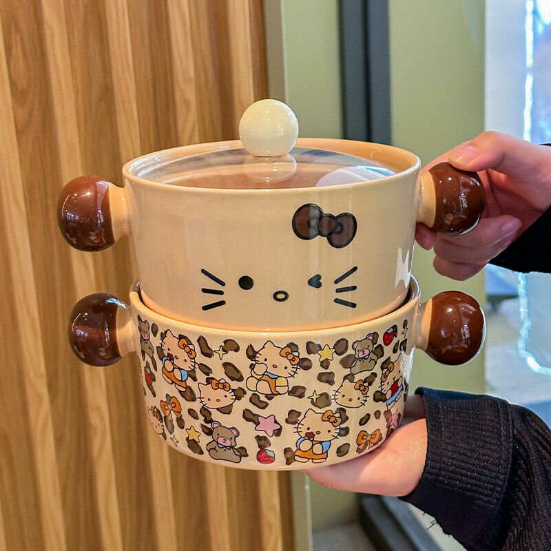 Миска kt cat, керамическая, для лапши, с леопардовым узором, 2шт