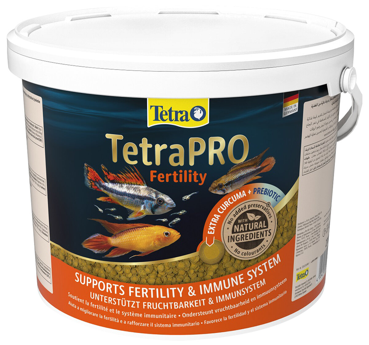 Корм чипсы Tetra Pro Fertility для всех видов рыб для поддержания репродуктивных функций, куркума, 10 л