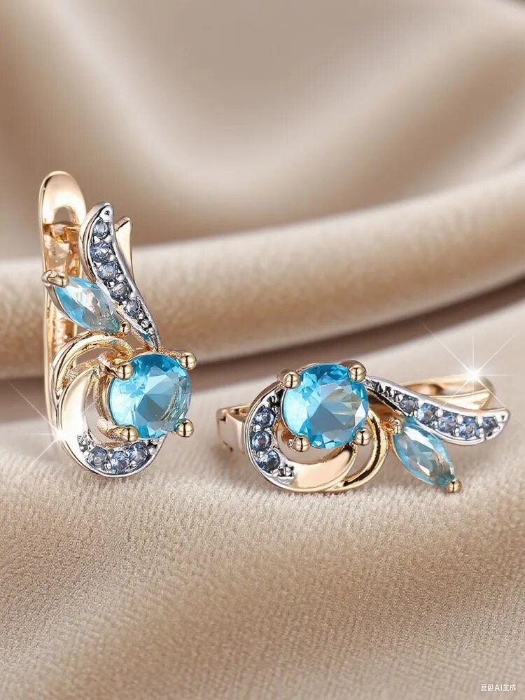Серьги каффы, фианит, размер 18 мм, золотистый — фото 1