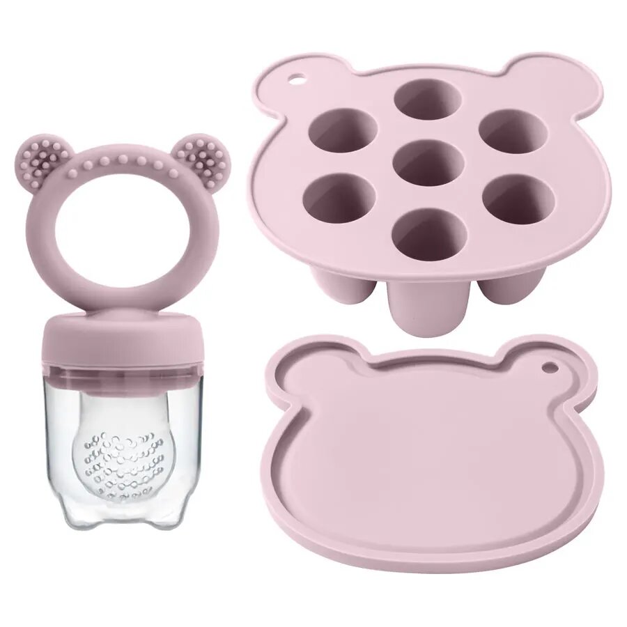 Силиконовая форма для льда и пюре Baby Розовый, New lid A52