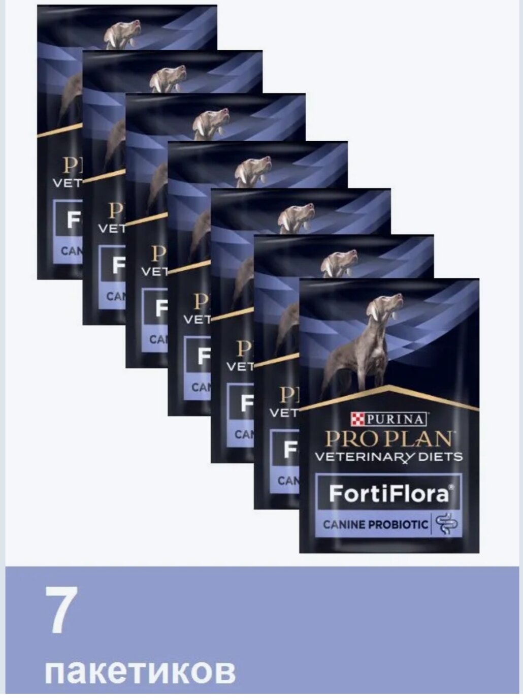Пищевая добавка для щенков и собак PRO PLAN FortiFlora для поддержания баланса микрофлоры, 1г х 7 шт. (курс на неделю)