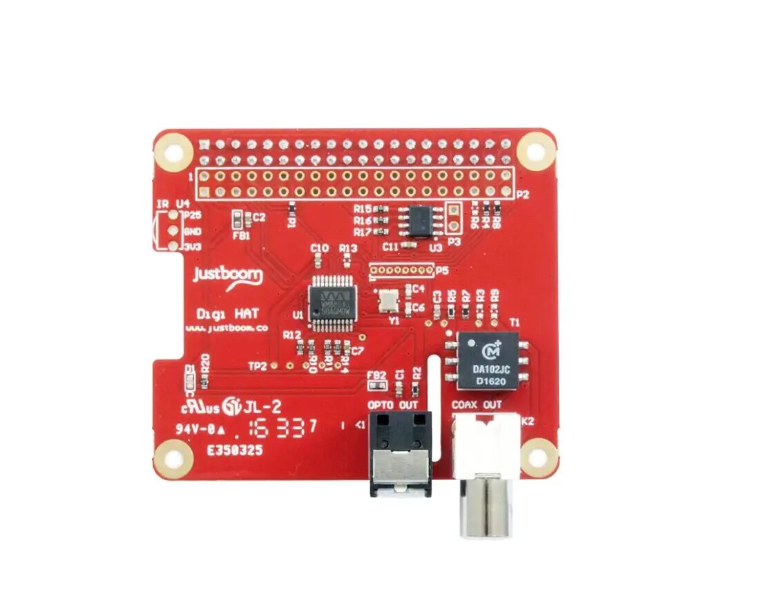 Комплект JustBoom Digi HAT JBM-019 не включает плату Pi 3B и источник питания — фото 1