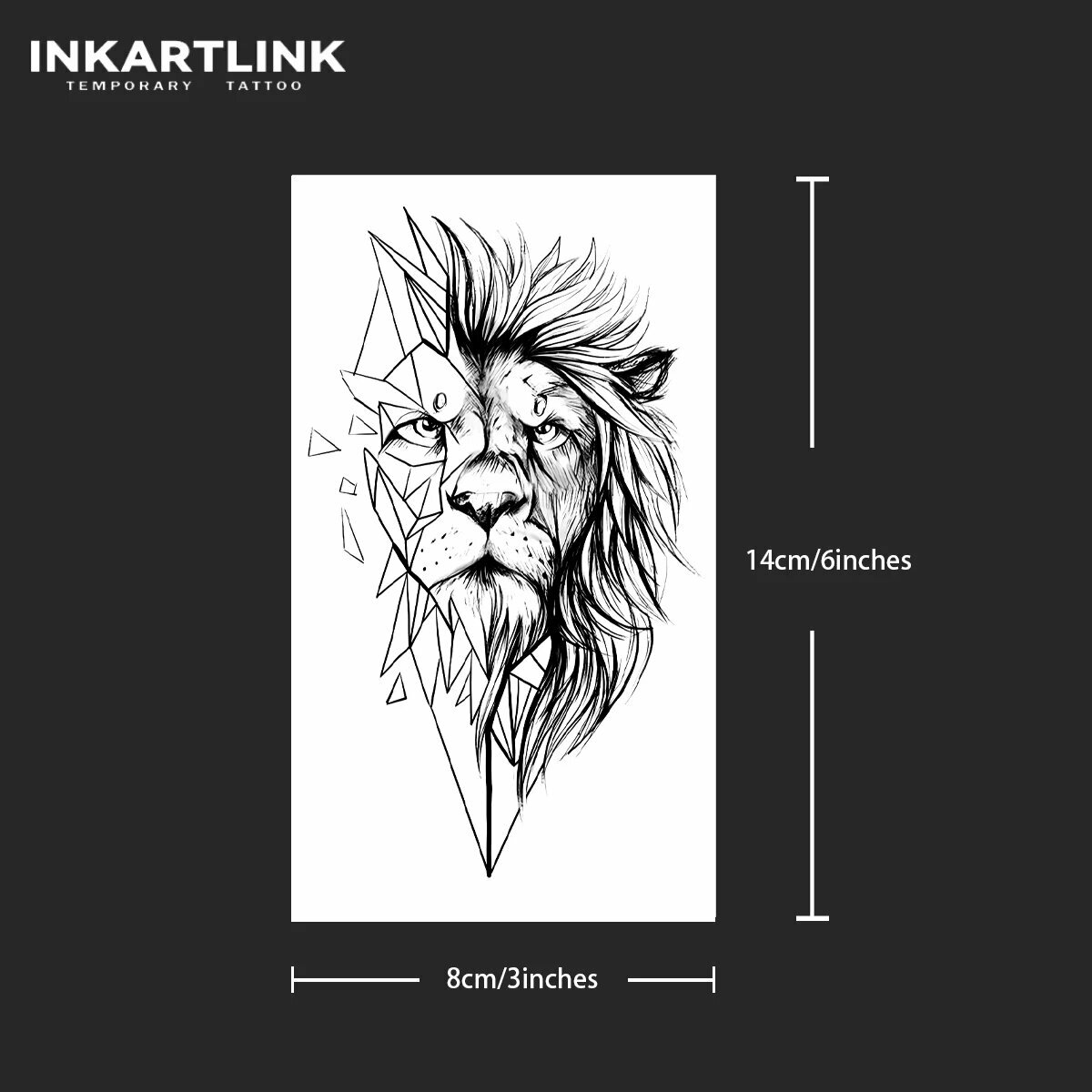 Временная татуировка лев INKARTLINK