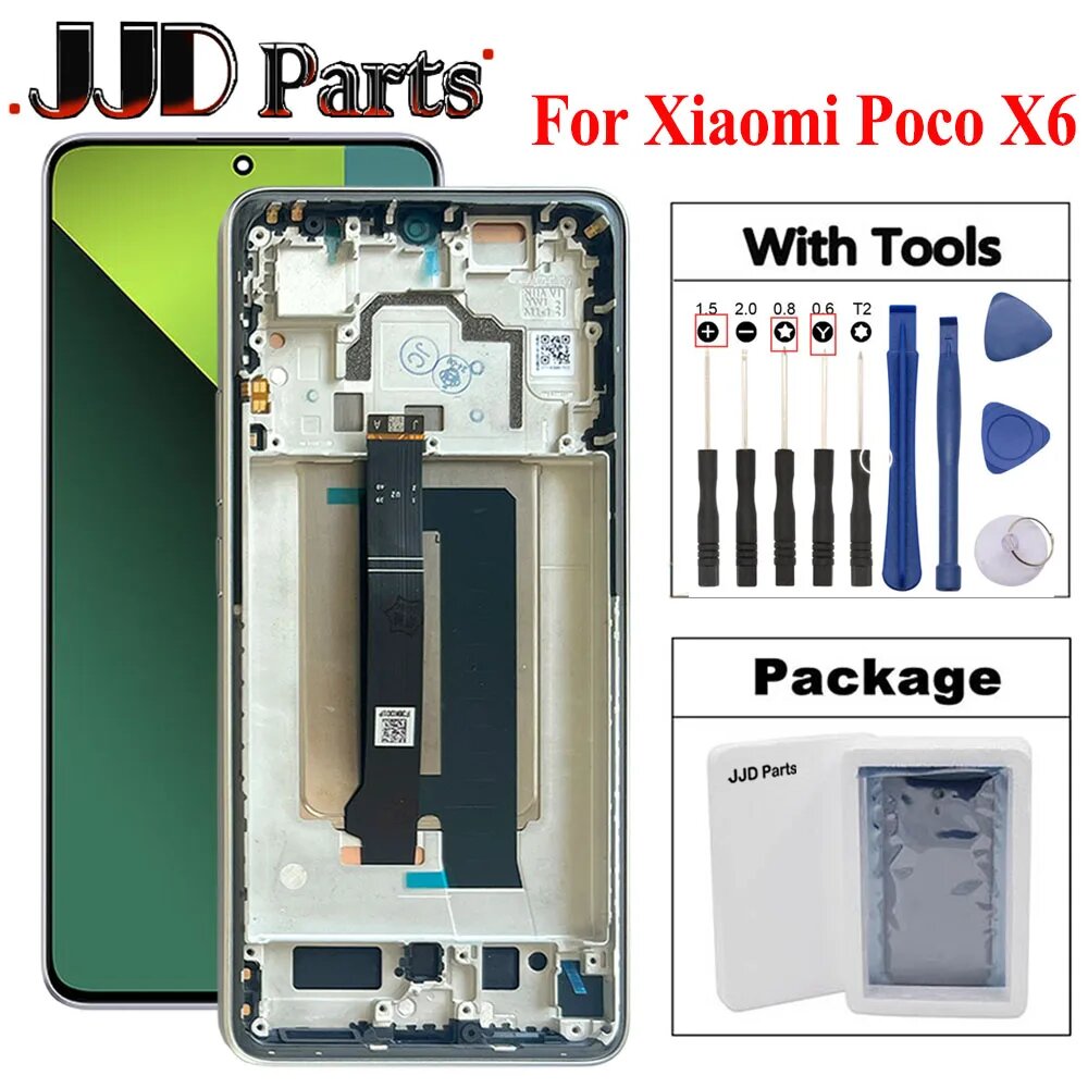 6,67 'для Xiaomi Poco X6 ЖК-дисплей для Redmi Note 13 Pro 5G запасные части для ( X6 ) White Frame
