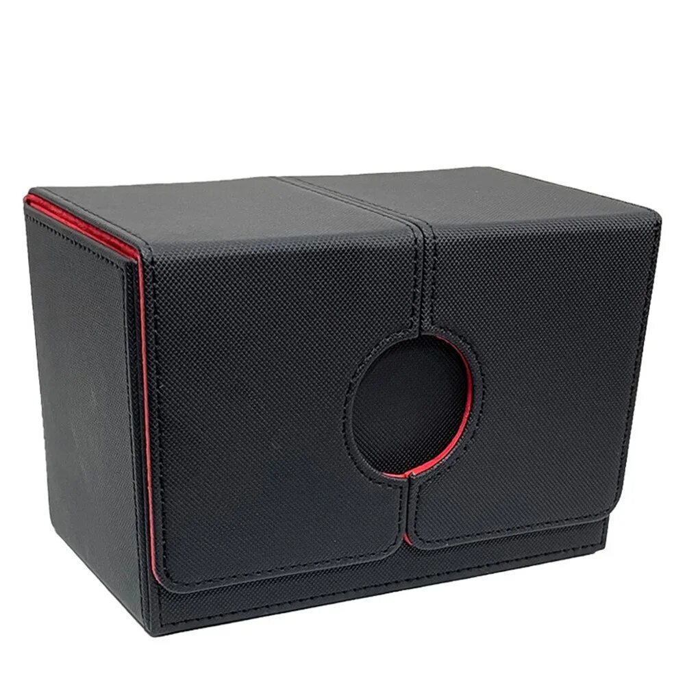 Коробка для карт из искусственной кожи, Черный/Black Red