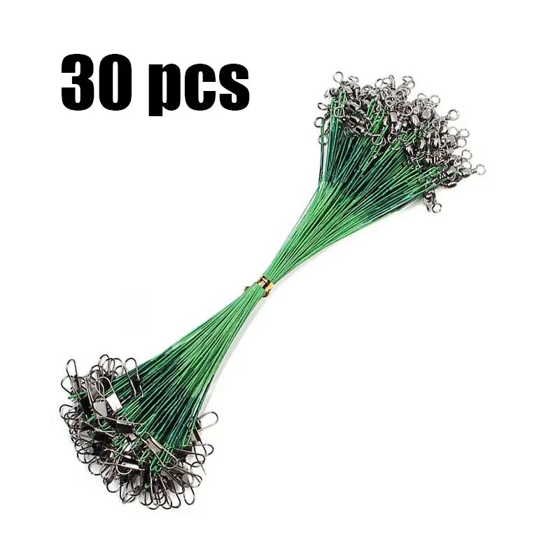 Стальная рыболовная леска 10/20/30 шт. Зеленый, 20cm, 30pcs Green