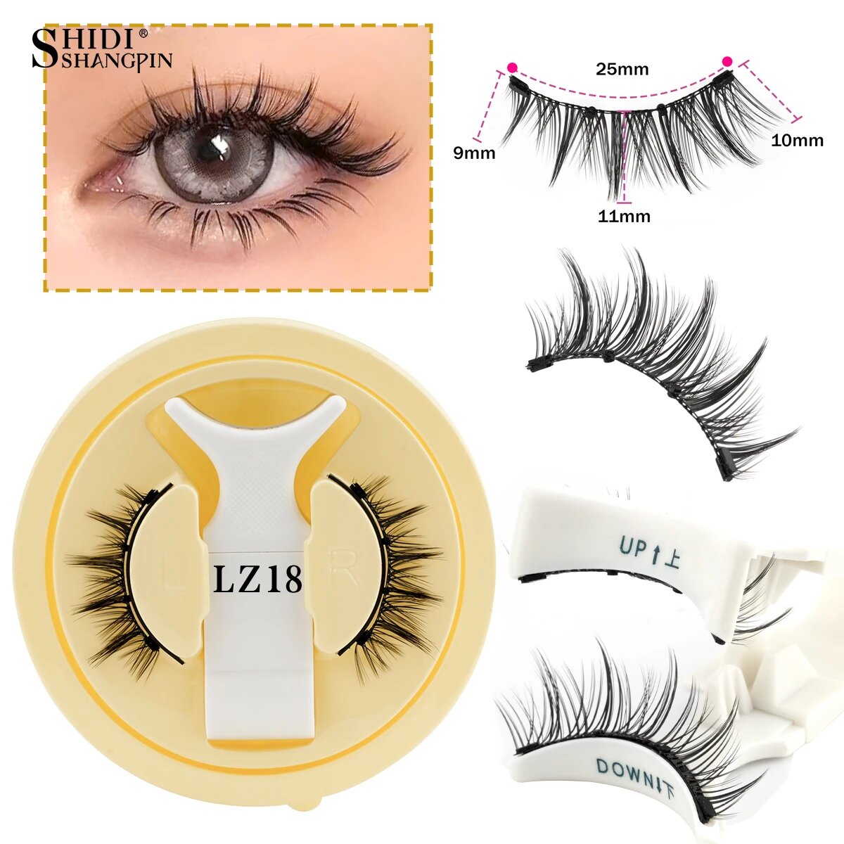 Магнитные ресницы SHIDISHANGPIN, черные, 1/2 пары 1 Pair LZ18