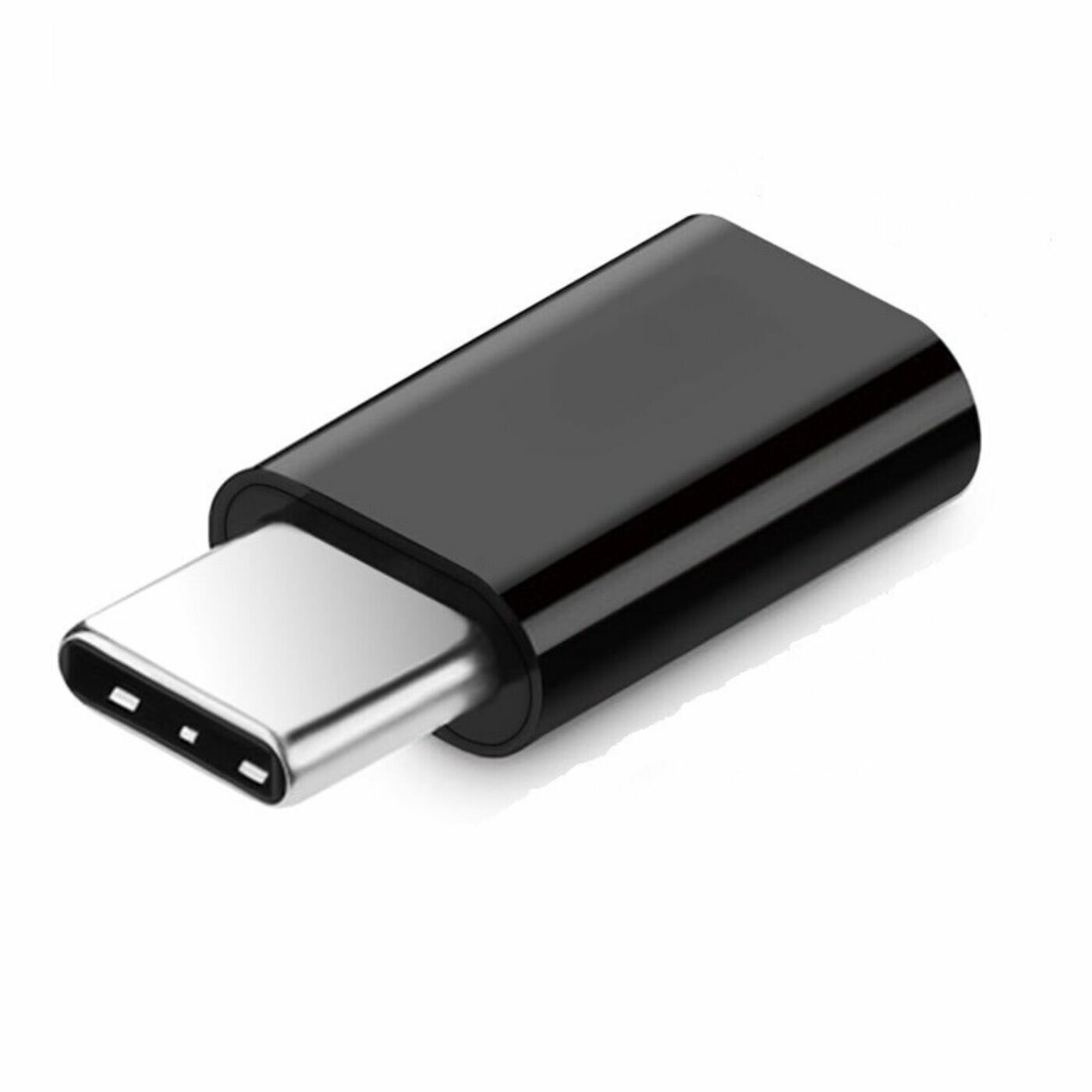 Адаптер-переходник Coffeesoft MicroUSB/USB type C OTG, black, короткий