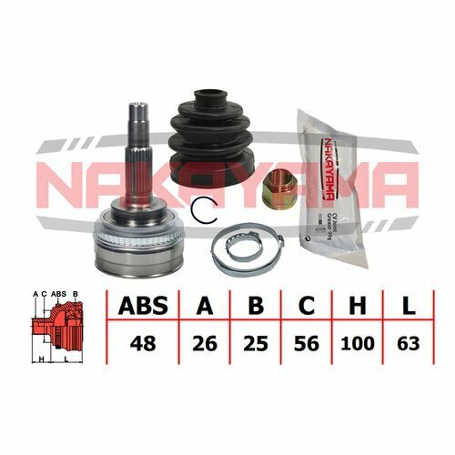 ШРУС внешн. к-кт LEXUS RX300 MCU15 4WD 98-03 (26x25x163x56 ABS:48) Nakayama NJ1874NY