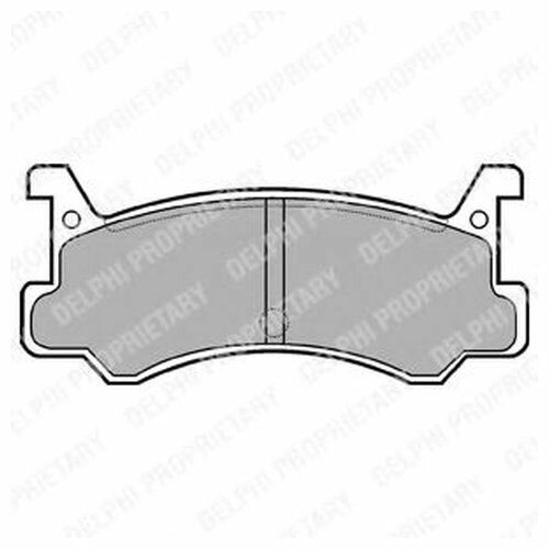 Комплект задних тормозных колодок Delphi LP521 для Daihatsu Charade (1993-2001), Daihatsu Gran Move (1996-н. в.), Mazda 323 (1980-2000)