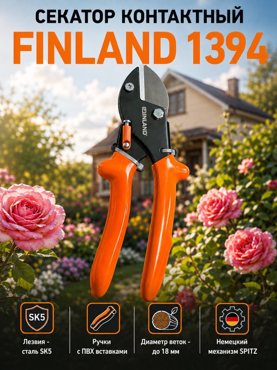 Секатор контактный Finland 1394 с немецким типом SPITZ