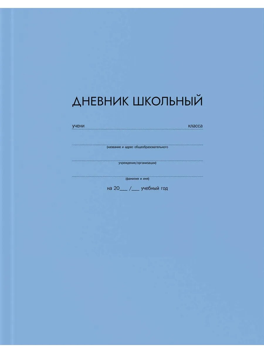 Дневник школьный Голубой, А5+, 48 листов