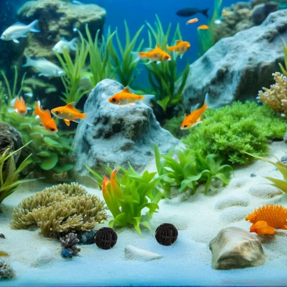 Биофильтр шары из абс для очищения воды в аквариумах и прудах, 60 шт