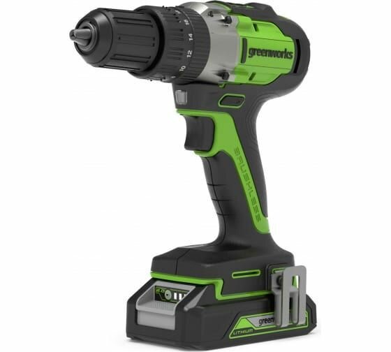 Аккумуляторная дрель-шуруповерт GreenWorks GD24DD60K2 3704107UA