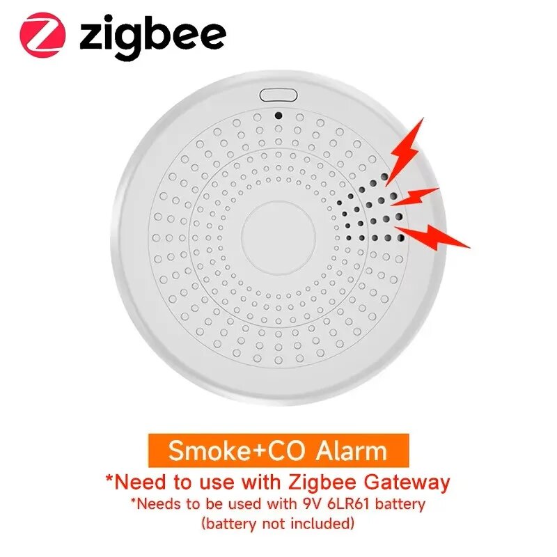 IHseno Умный детектор дыма и угарного газа Zigbee 1PCS(need gateway)