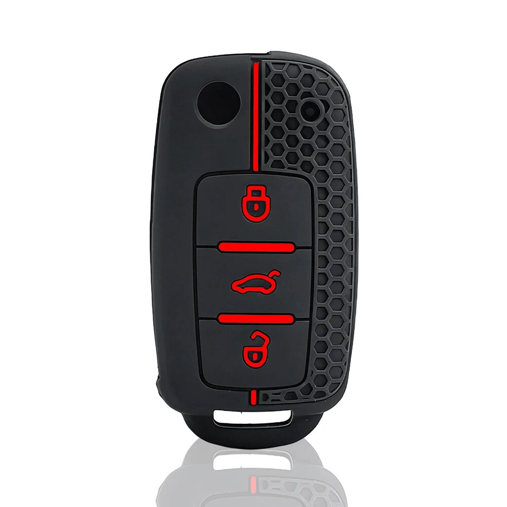 Силиконовый чехол на ключ Skoda VW Seat Red Line