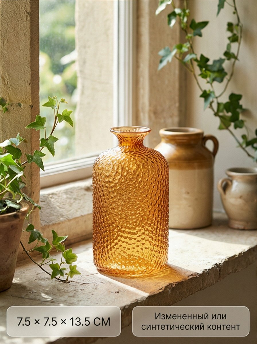 Ваза "Янтарная сказка" 7,5х7,5х13,5