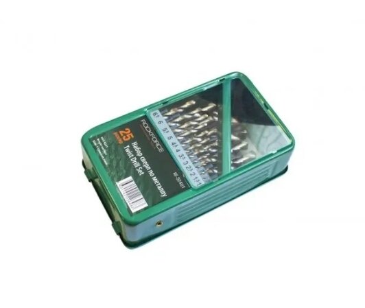 Набор сверл ROCKFORCE RF-924U1 по металлу HSS+CO, 25 предметов