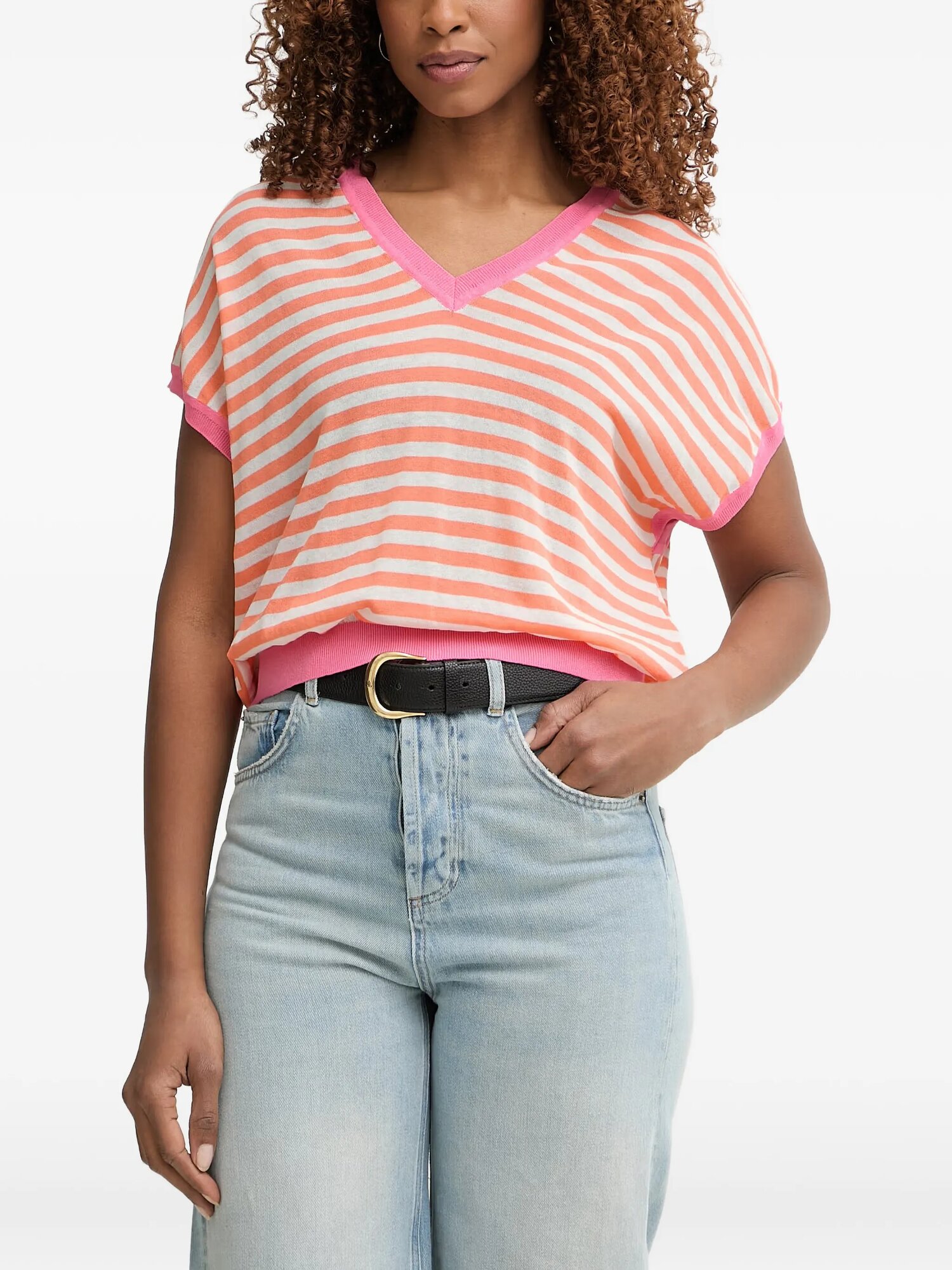 Свитер  Striped V-neck sweater