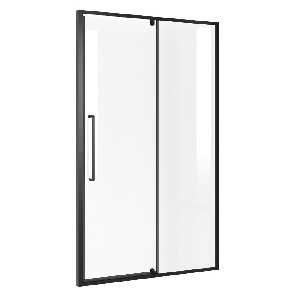 Дверь в нишу Niagara Nova NG-85-11AB (110х195) черный матовый, стекло прозрачное, дверь распашная,1 место