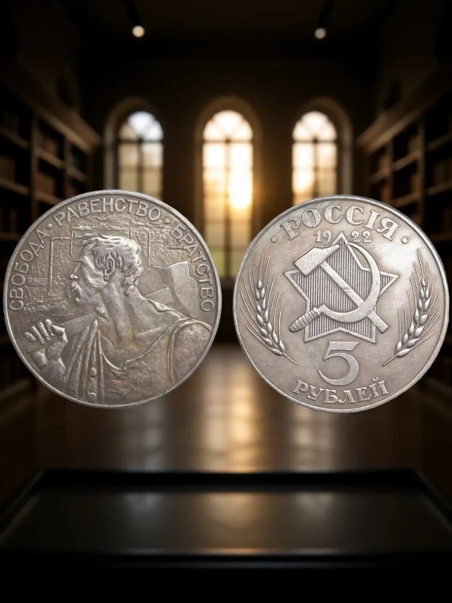 5 рублей 1922 год. Кузнец. Свобода, равенство, братство