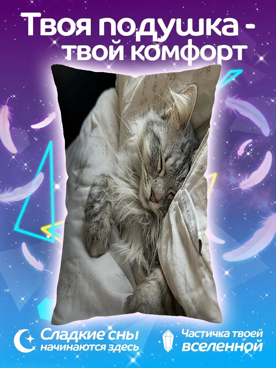 Подушка дакимакура Спящий кот на подушке
