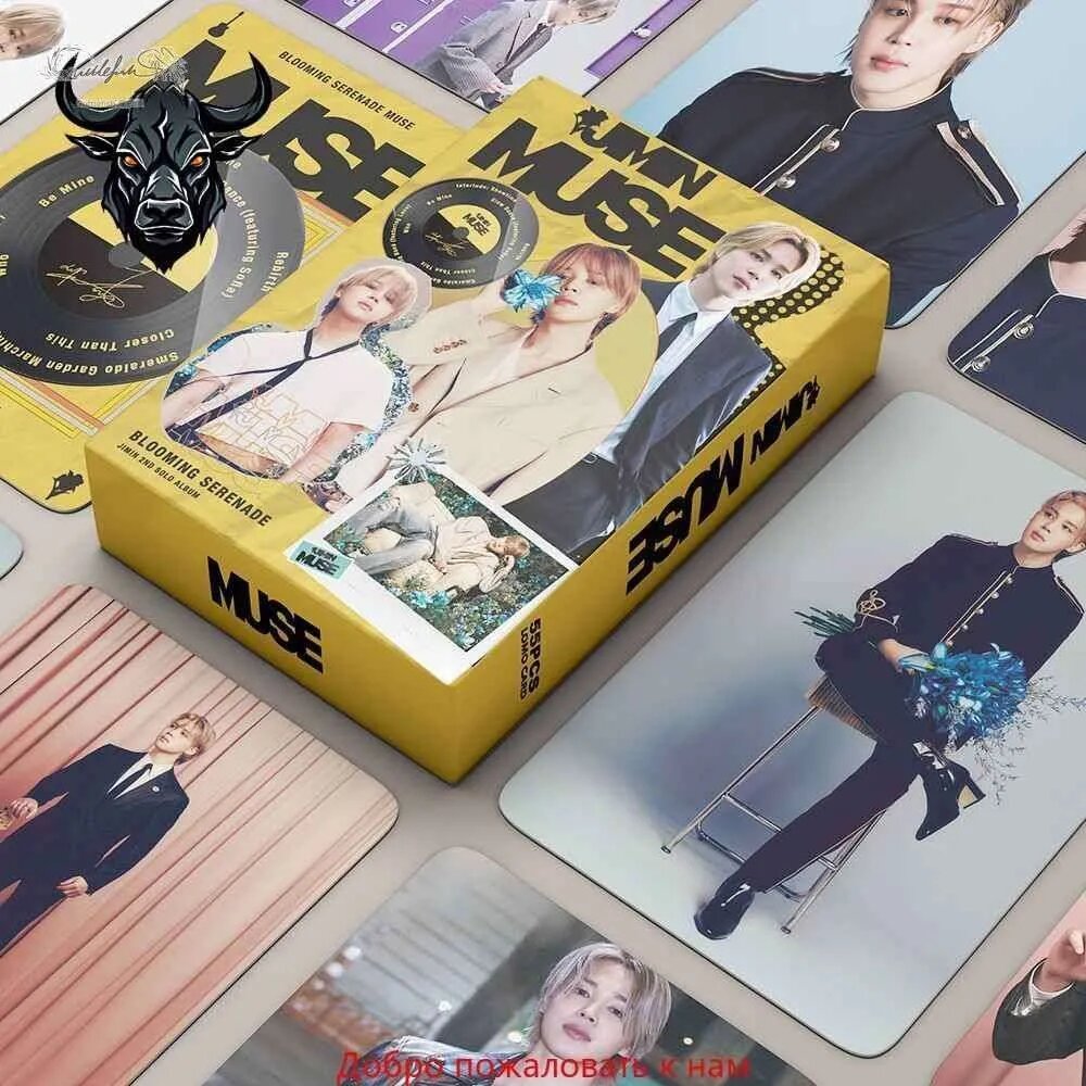 55 шт. альбом карточек BANGTAN BOYS JIMIN K-POP MUSE LOMO, BTS мини-фотокарточки 2024 года, коллекционный постер для фанатов армии
