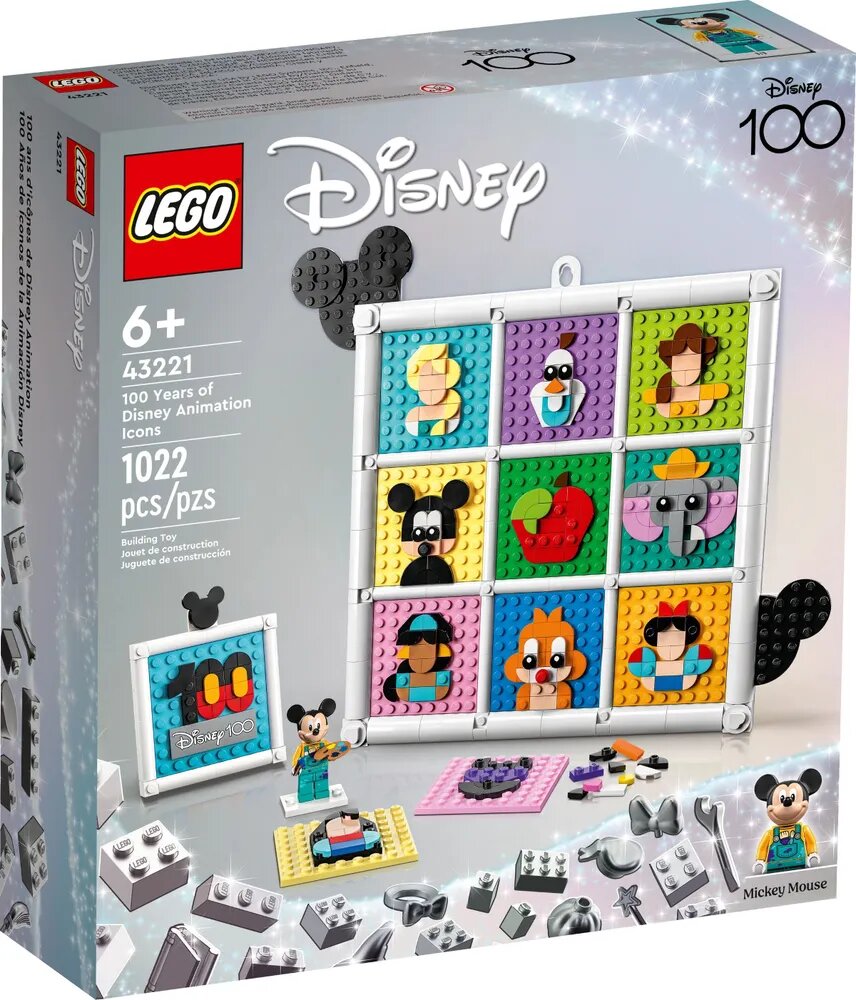Лего Disney серия, LEGO 43221 100 лет иконам диснеевской анимации, lego конструктор для мальчика, лего для девочек