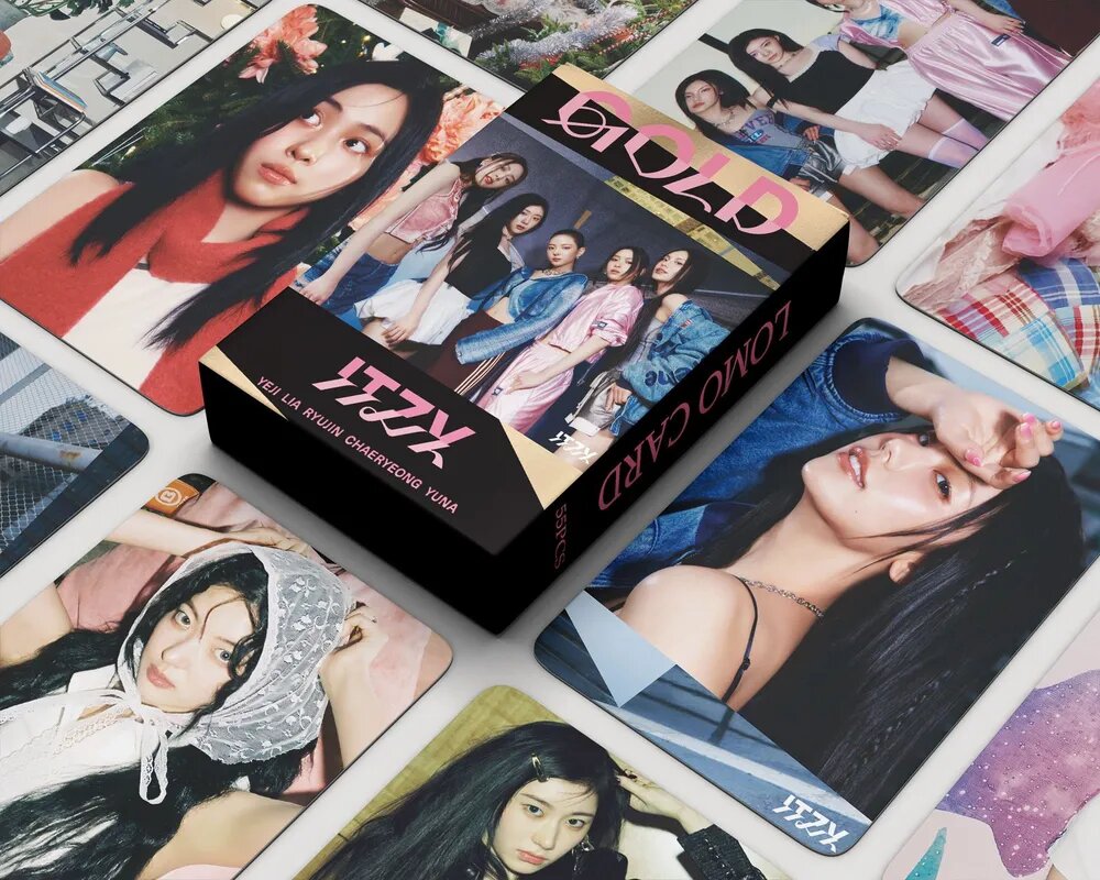 Карточки ITZY GOLD k-pop карточки коллекционные Фотокарточки 54 * 86 мм 55 шт