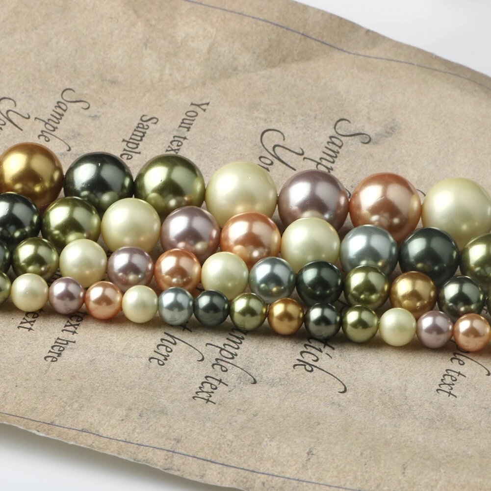 Жемчужные бусины LNMBII 6/8/10/12 мм белые, серые, фиолетовые 8mm 46pcs beads, 11