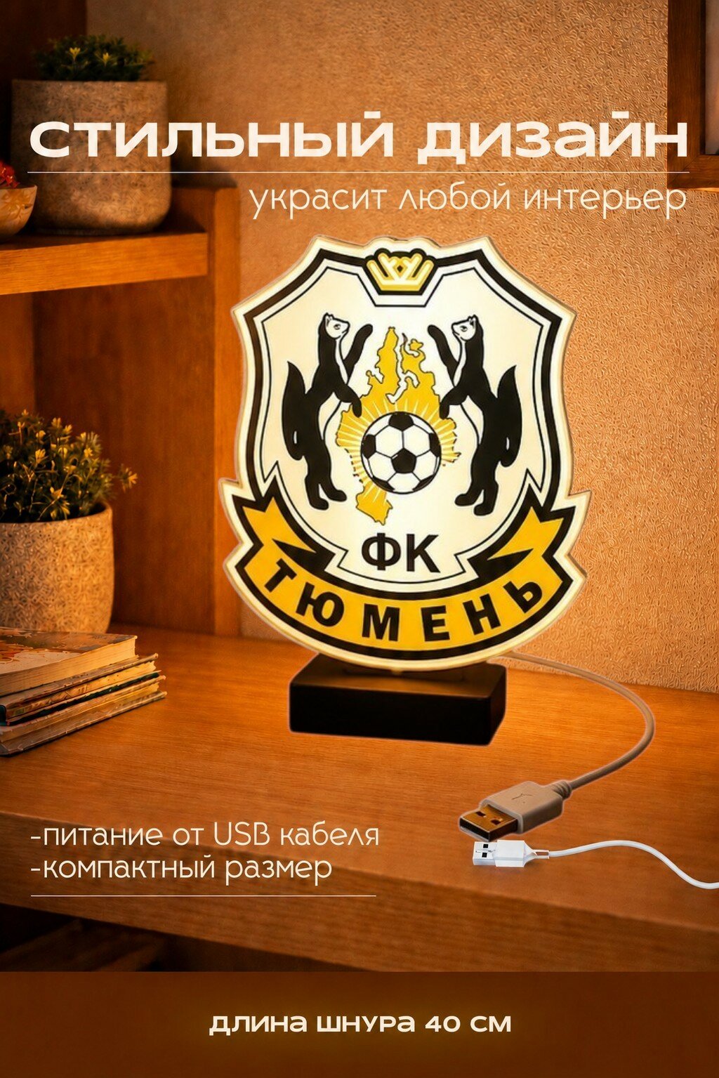 Светильник ФК Тюмень, 10 LED, сенсорное управление, RGB-подсветка, 5 Вт