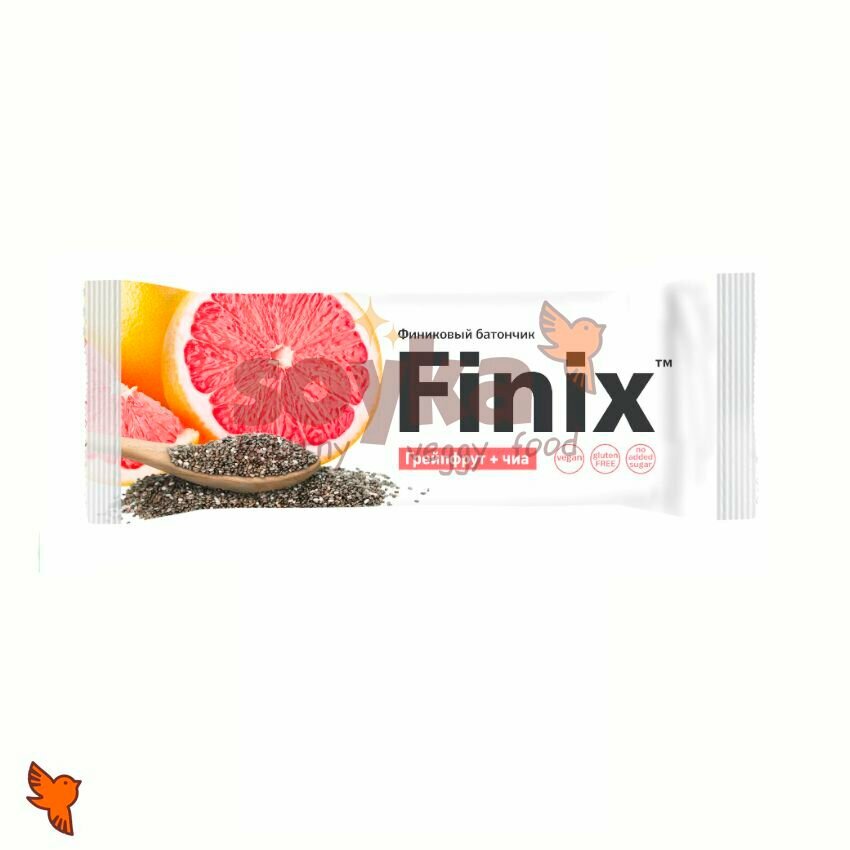 Батончик финиковый с грейпфрутом и семенами чиа Finix, 30г