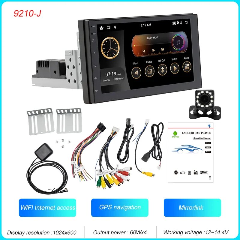 Универсальная Автомобильная Стереосистема BQCC На Android 13 С GPS, Bluetooth, 9210-J-2-64G-12LED